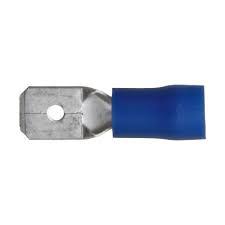 Blue male vinyl slip-on spade terminal 100/bag